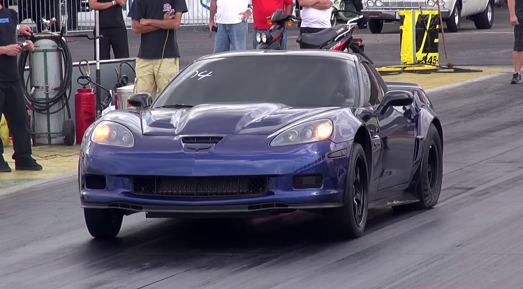Twin Turbo C6 Corvette Z06 runs 8's on 10lbs of boost - VetteTV